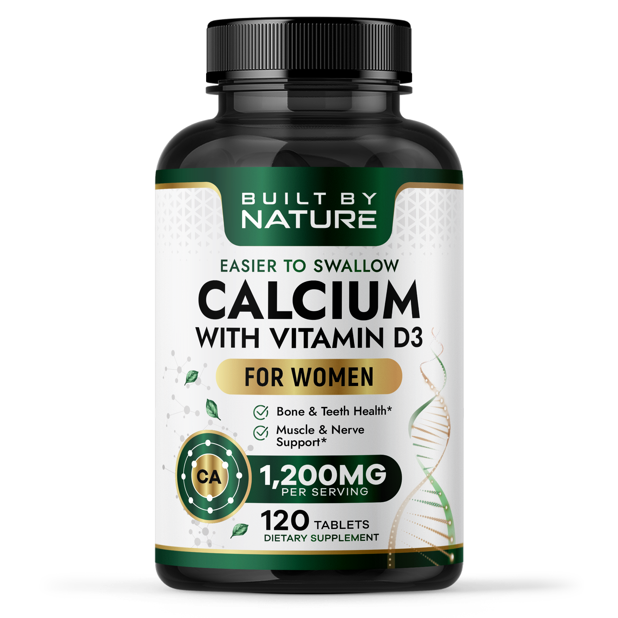 Built By Nature Calcium Supplement for Women – Calcium 1200mg with ...