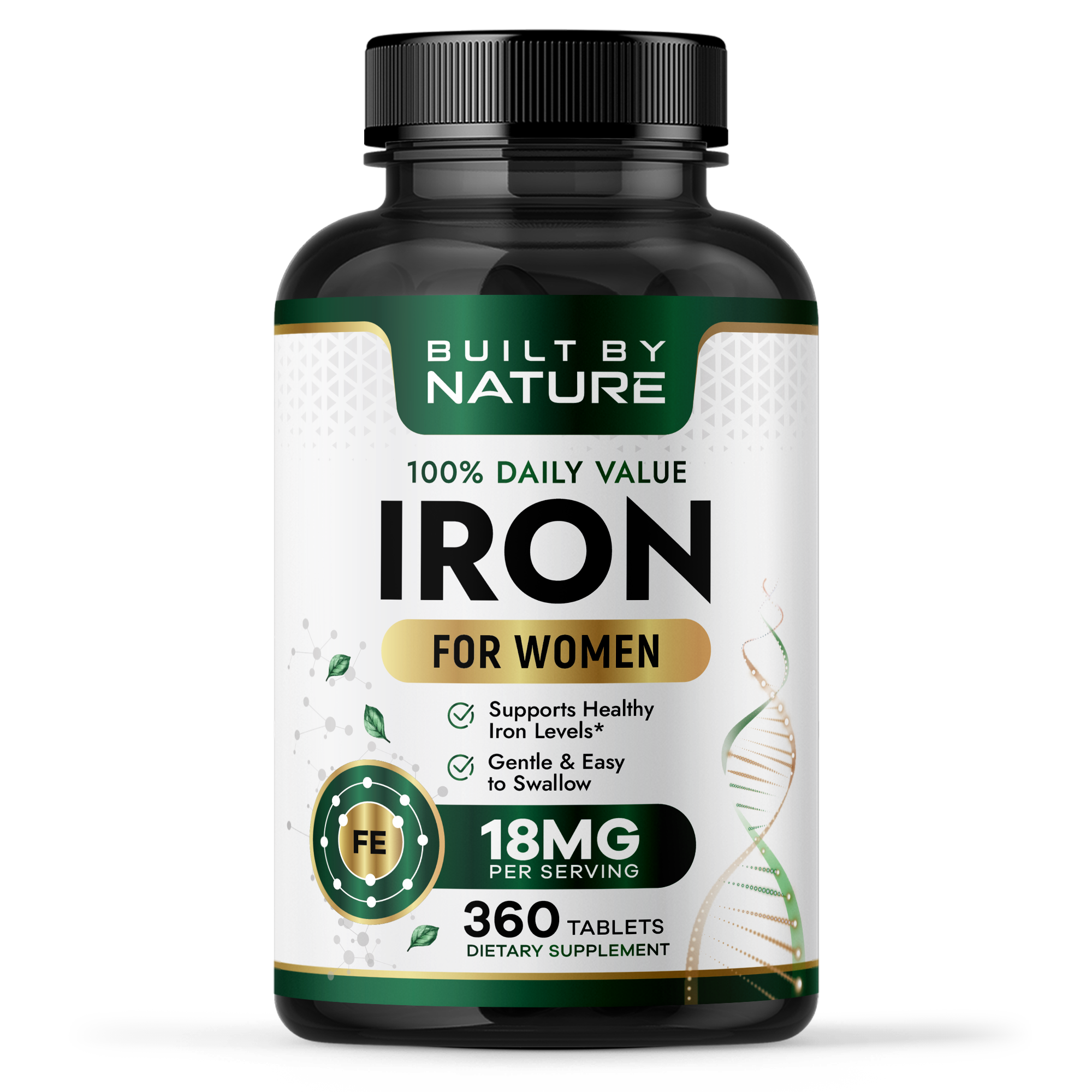 Built By Nature Iron Supplement – 100% Daily Value Iron Pills for Women ...