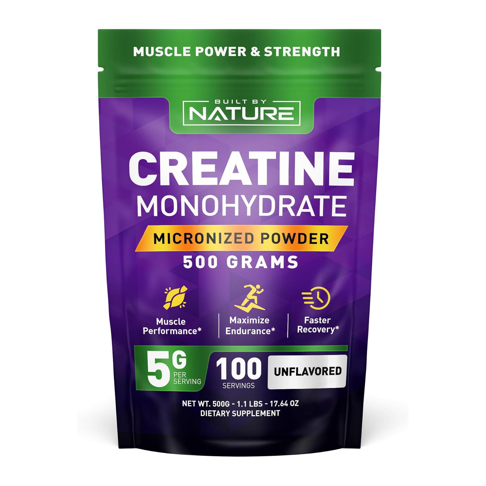 Built By Nature Creatine Monohydrate Powder – Micronized Creatine for ...